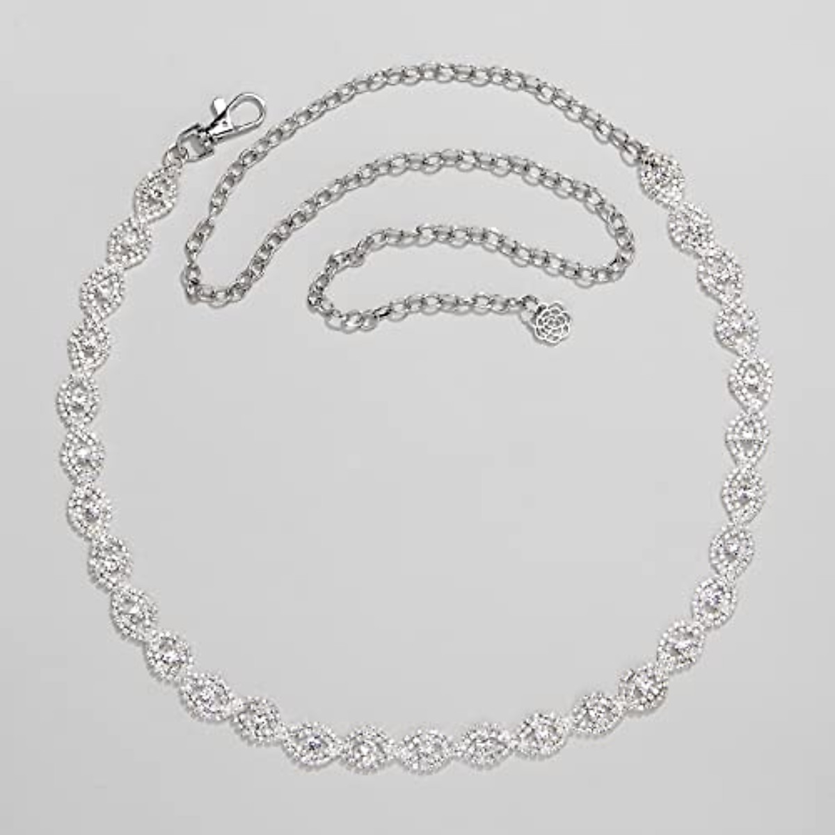 YooAi Rhinestone Belt for Women Dresses Sliver Belt Sparkly Crystal Waist Belt for Formal Dress Evening Dresses