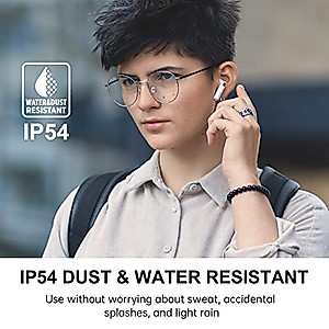 Edifier W200T Mini True Wireless Earbuds, Bluetooth 5.1 Headphones with 22H Playtime, Noise Cancelling TWS in-Ear Earphones with Mic, IP54 Waterproof Headset for Sports Workout Running Travel - White