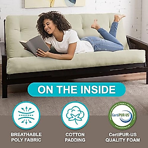 Trupedic Poly Solid Futon Mattress, 6-inch, Black