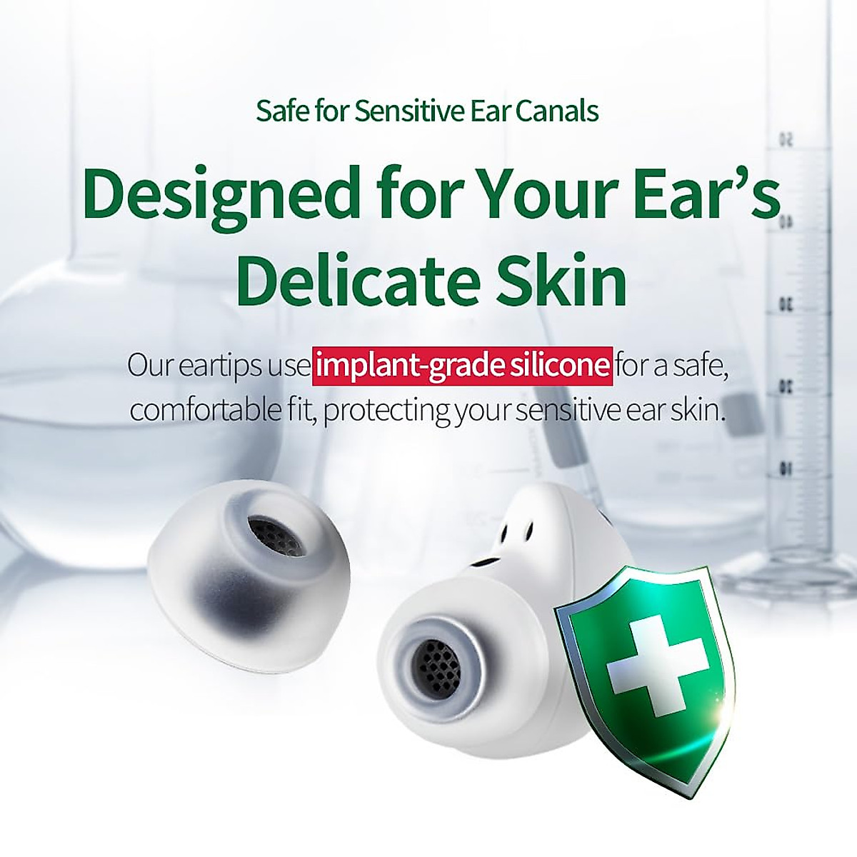 AZLA SednaEarfit MAX for Galaxy Buds 2 Pro Phantom Black (M/ML/L), Earbud Tips for Wireless Headphones, Noise Canceling Earbuds Replacement Tips, Samsung-Certified Eartips for Galaxy Buds 2 Pro