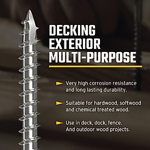 FM FastenMon #10 x 2-1/2" (300 PCS) Stainless Steel Deck Screws - 304 Grade with T25 Star Drive Bit - Ideal for Outdoor Wood Projects, Fences, Garden Bench, Picnic Table, and Decks - Bulk Box