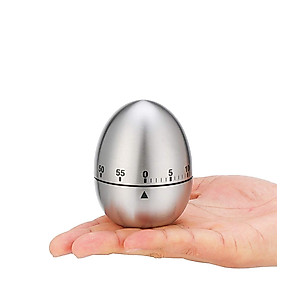 Egg Timer Wind up Timer Kitchen Timer Cooking Timer Reminder Timer Mechanical Reminder Cute Timer Mechanical Rotating Alarm with 60 Minutes for Cooking (Silver)