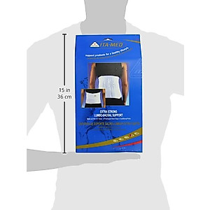 ITA-MED Improved Extra Strong Lower Back Support (12" Wide) Xlarge White