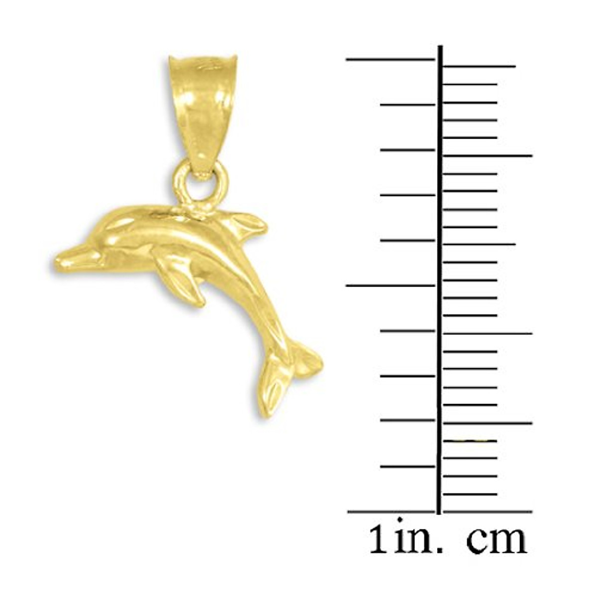 Sea Life Collection 10k Yellow Gold High Polish Jumping Dolphin Pendant