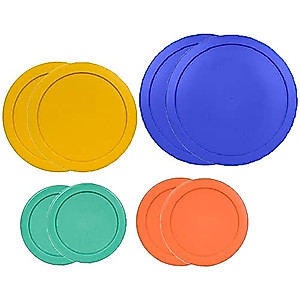 Klare Ware 1, 2, 4 & 7 Cup Replacement Lids/Covers for Pyrex, Anchor Hocking & Klare Ware Storage Bowls (Glass Container Not Included) Microwave, Freezer & TopRack Dishwasher Safe (8 Pack, Gr-Or-Y-Bl)