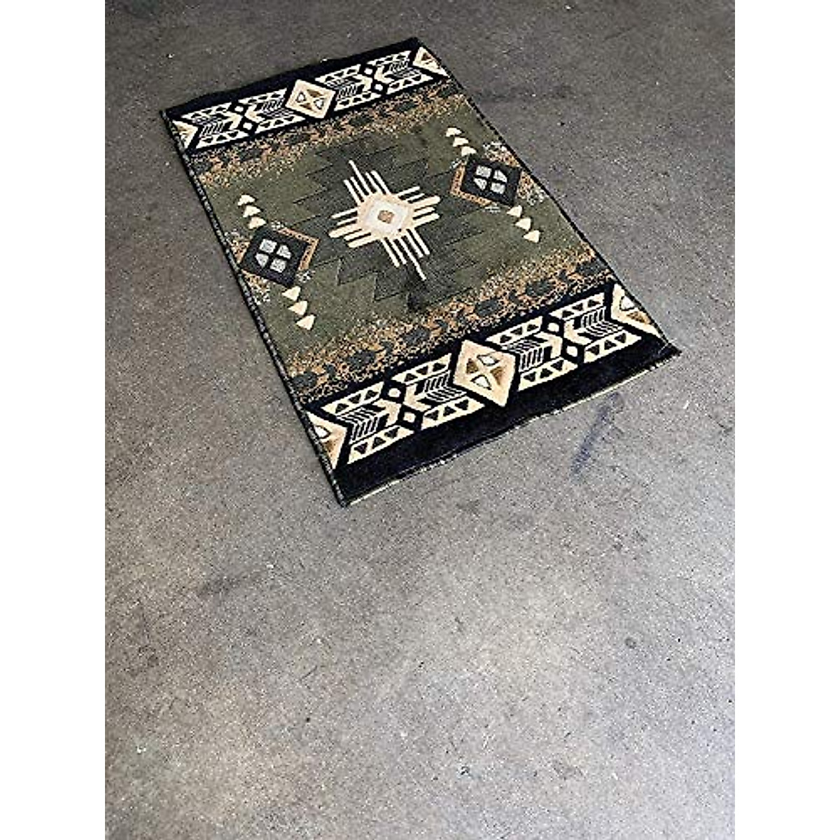 YHSF South West Native American Area Rug C318 (Sage Green, 2 Feet x 3 Feet 4 Inches)