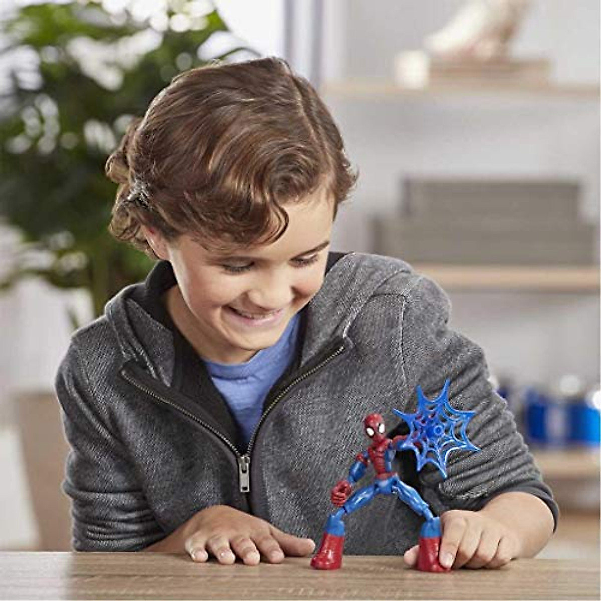 Spider-Man Marvel Bend and Flex Action Figure Toy, 6-Inch Flexible Figure, Includes Web Accessory, for Kids Ages 4 and Up
