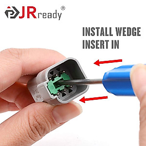 JRready DT series Solid contacts Pin removal tool DRK-RT1, Deutsch Connector Removal Tool, 90 Degree Hook+ Standard Flat Head Screw Driver, suitable for DT, DTM, DTV, DRB, DRCP and STRIKE connectors