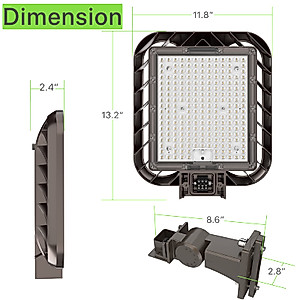 Glitgate 200W LED Parking Lot Light, 30000LM 5000K Dusk to Dawn Photocell Street Light,Adjustable Arm Mount IP65 Waterproof Commercial Area Security Light for Parking Lot, Street, Roadway