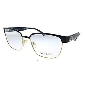 Versace VE 1264 1436_5 Matte Black Gold Metal Oval Eyeglasses 54mm
