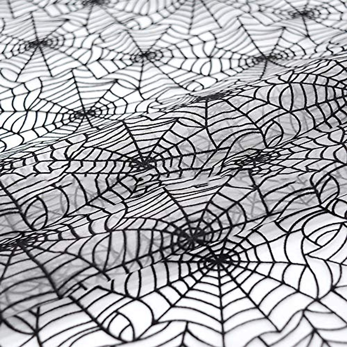 LOOGOOL Halloween Black Spider Web Fabric by The Yard for Halloween Party Decoration DIY Craft, Black 39 x 59 Inch