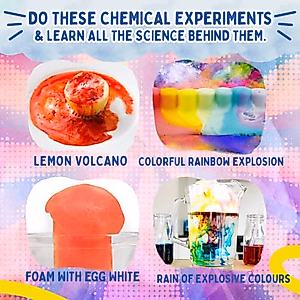 Playz KABOOM! Explosive Eruptions & Foam Bombs - 18+ Fun & Safe STEM Experiments Chemistry Set & Science Kits for Kids Age 8-12. Make Magic Foam, Volcano Eruption, & Glow In The Dark Chemical Reaction