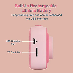 Namolit 1080P Mini Kids Digital Camera Digital Video Camera for Kids Dual Lens 2.4 Inch IPS Screen Built-in Battery Cute Photo Frames Interesting Games with Neck Strap Birthday