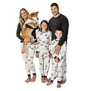 Burt's Bees Baby Baby Family Jammies Matching Holiday Organic Cotton Pajamas, Northern Reindeer, Mens Large