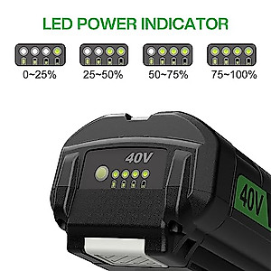 Powilling OP40501 40V 6.0Ah Battery Replacement for Ryobi 40V Lithium Battery Compatible with 40 Volt Ryobi Lithium Battery OP4050A OP4015 OP4026 OP4030 OP40301 OP4040 OP4050 OP40601
