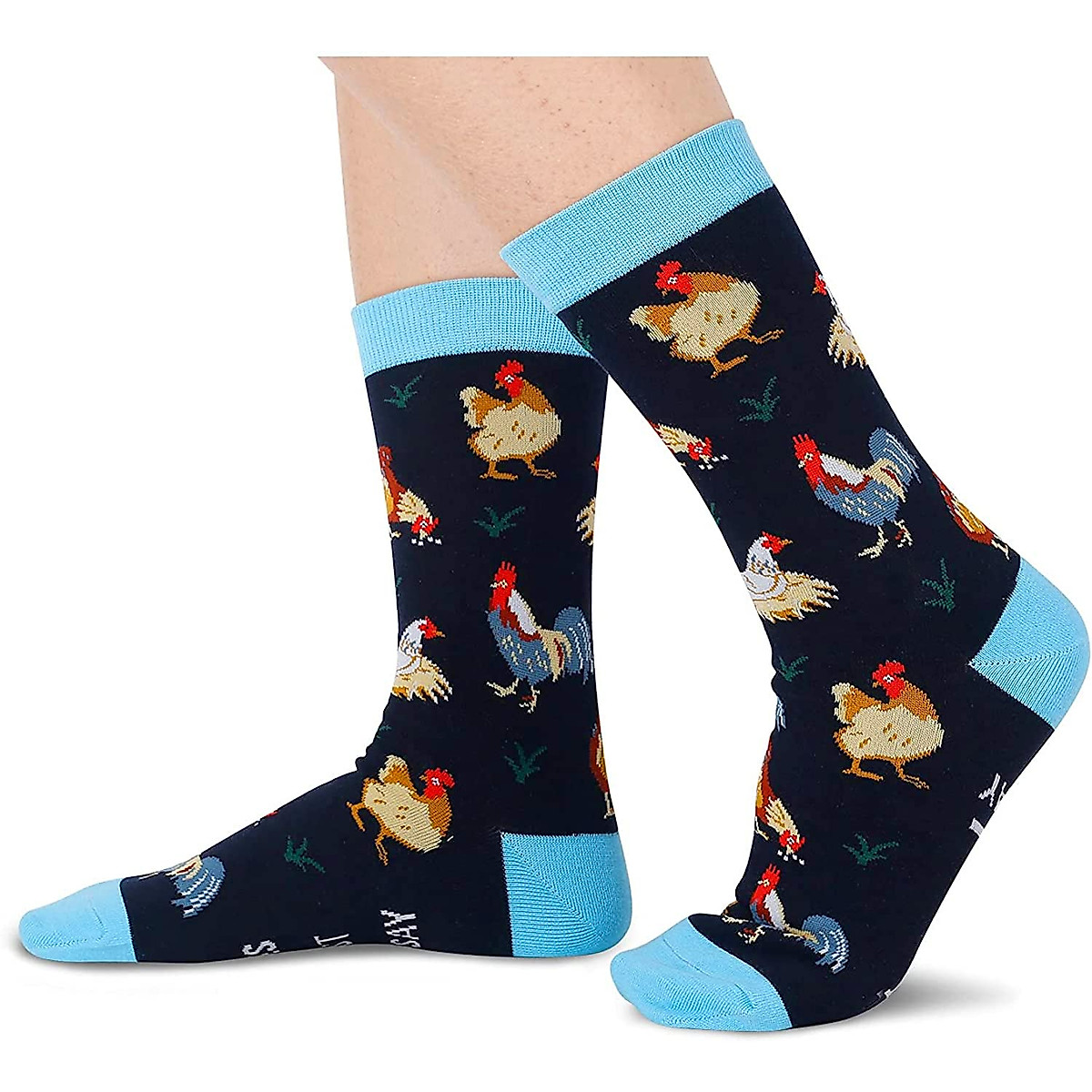 Zmart Chicken Socks Women Rooster Socks With Sayings Farm Animal Socks, Funny Chicken Mom Rooster Lover Gifts Men