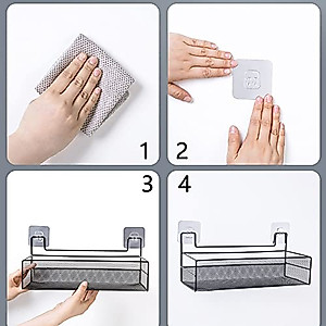 Shower Caddy, Shower Shelves, Adhesive Shower Organizer No Drilling, Large Capacity, Rustproof Bathroom Shower Organizer, Shower Shelf for Inside Shower