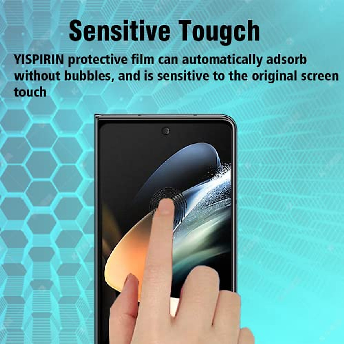 YISPIRIN Screen Protector for Samsung Galaxy Z Fold 3 5G and Camera Cover, [2+2 Pcs] 9H Hardness Anti-Scratch Case Friendly Tempered Glass Protective Film for Samsung Galaxy Z Fold 3 5G