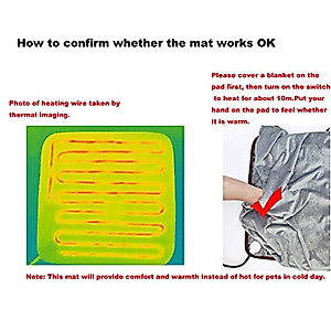 DEOMAN Pet Heating Pad for Small Dogs Cats Heated Bed mat Indoor Electric Cat Heating pad Waterproof Dog Heating pad Chew Proof Cord,Easy Clean