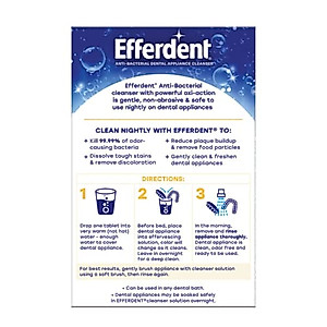 Efferdent PM Overnight Anti-Bacterial Denture Cleanser Tablets 90 ct. (Pack of 6)