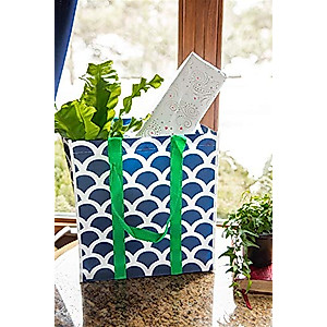 the buti-bag company Extra Large Reusable Shopping Bags Stay Open Premium Wipe Clean (2, Navy Green)