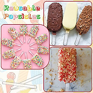 Romooa 30 Pieces Acrylic Sticks Reusable Cakesicle Sticks Cake Pop Mold Mirror Ice Pop Sticks Ice Cream Cakesicle Mold for Home Cake Candy Gifts Party Craft (4.5 Inches, Transparent)