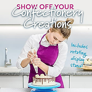 Cake Cupcake Carrier with Lid and Handle + Cake Stand Plate with Dome | 10" Round Cake Container Holder with Cover | Plastic Pie Carrier Cake Storage Container | Bunt Keeper Platter Tray for Transport