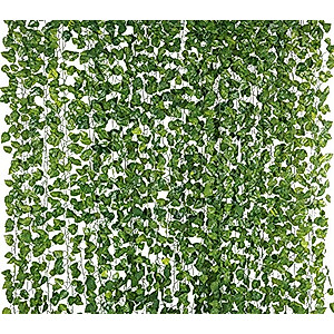 Yatim 78-Ft 12 Pack Silk Artificial Ivy Vines Leaf Garland Plants Hanging Wedding Garland Fake Foliage Flowers Home Kitchen Garden Office Wedding Wall Decor