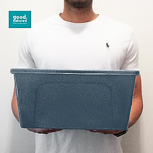 good natured Desktop Recycler, 3 Gallon / 11 Liter – Recycling Bin for Office Recycling Container - Plant Based, BPA-Free Small Storage Bin with Recycling Logo, Graphite