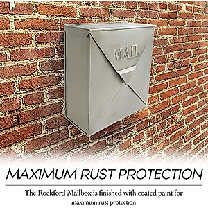 NACH Mailboxes for Outside Wall Mount, 10 x 10 x 4 inch Antique Silver Mail Boxes for House Outside, Waterproof Mailboxes for Outside - Chicago Style Mail Box