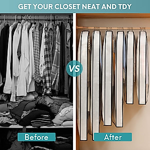 4 Pack - Dress Bags for Gowns Long W/ 4" Gussetes, 60'' Long Garment Bags for Gowns,Clear Garment Bags for Hanging Clothes, Dress Garment Bag for Storage and Travel - 24'' x 60''