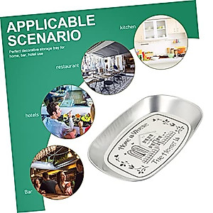 Luxshiny Iron Fruit Plate Cookie Platter Chip Dip Serving Platter Storage Pan Serving Tray Round Appetizer Plates Storage Container Metal Tray Metal Appetizer Plates Food Serving Plate Food