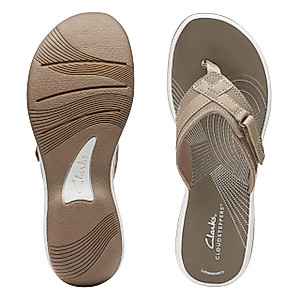 Clarks Women's Breeze Sea Flip-Flop, Taupe, 9