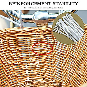 Moontie Bike Basket Front Basket Wicker Bicycle Basket, Sugar Honey Leather Belt Handmade Natural Rattan Bike Storage Basket