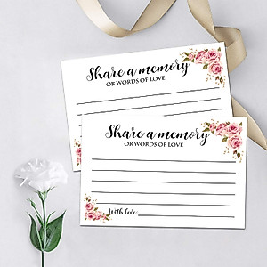 Giftideaworkshop 50 Floral Share A Memory Cards for Celebration of Life Birthday Anniversary Memorial Funeral Graduation Bridal Shower Game, Guest Book Ideas, and Alternatives.4x6 Inches