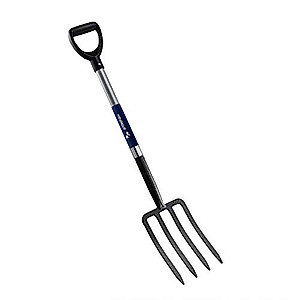Mujocooker 4-Tine Spading Digging Fork, Garden Digging Spading Fork Forged Steel with D-Grip Handle 41“