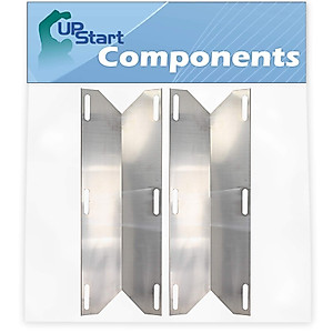 2-Pack BBQ Grill Heat Shield Plate Tent Replacement Parts for Jenn Air 720-0138-NG - Compatible Barbeque Stainless Steel Flame Tamer, Guard, Deflector, Flavorizer Bar, Vaporizer Bar, Burner Cover