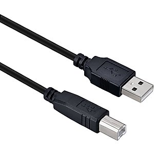 DIGITMON 3 Ft Black A-Male to B-Male USB 2.0 High Speed Printer Cable for Epson Workforce Pro WF-4830 Printer