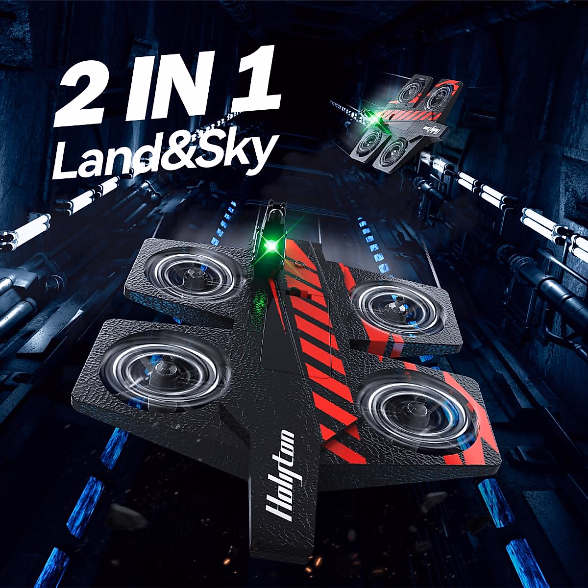 Holyton 2 in 1 Indoor RC Plane for Kids - Altitude Hold, 3D Flips, Headless Mode, 2 Batteries, Easy to Fly Airplane for Ages 8-12