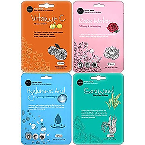 celavi Face Mask Set Korean Beauty Essence Facial Paper Sheet Mask Korea Skin Care Moisturizing 12 flavors (New) K-Beauty Skincare 12 masks in a pack Made in Korea