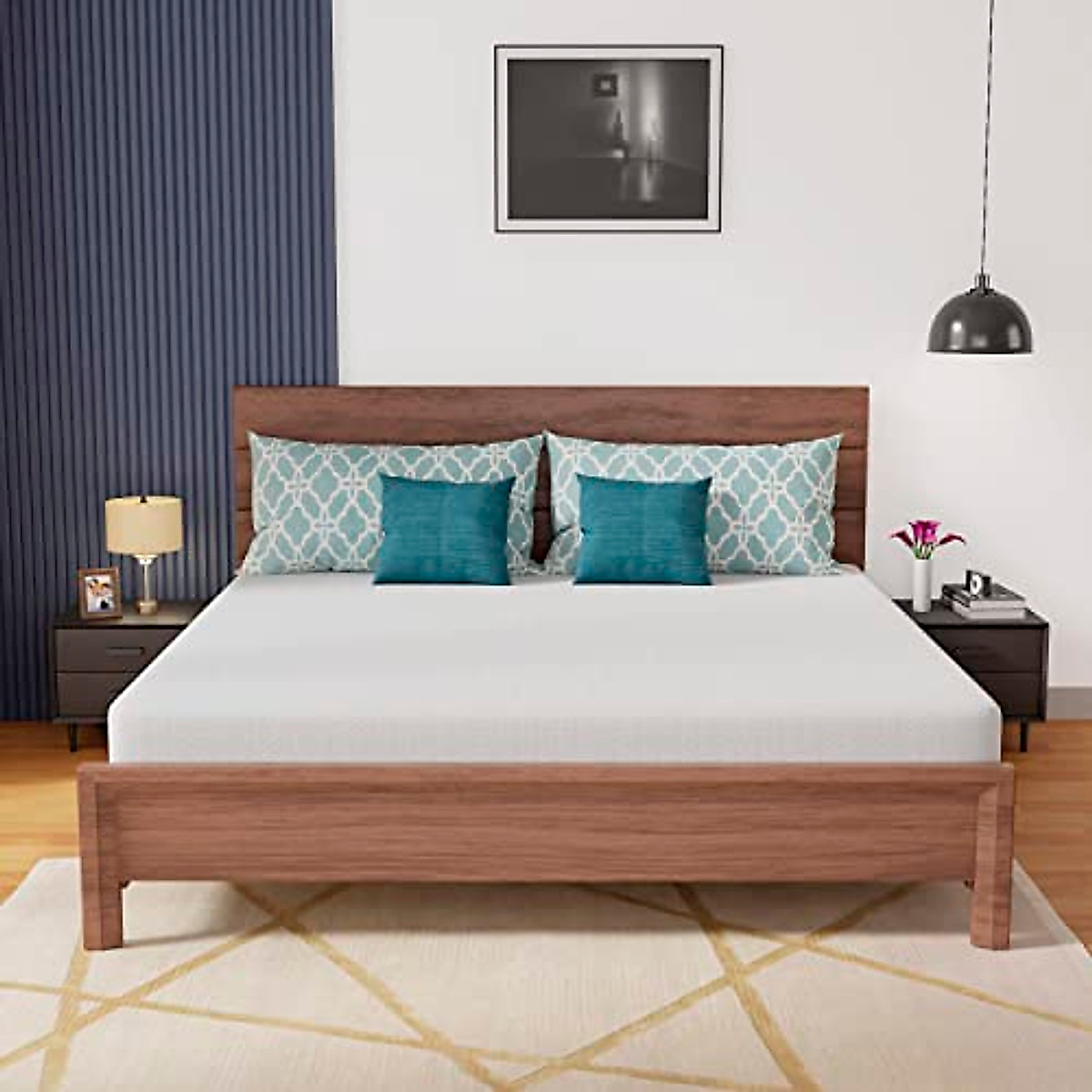 5/6/8/10/12-inch Gel Memory Foam King Size Mattresses in A Box King Size Lucid Mattress for Cool Sleep & Pressure Relief King Size Mattresses Medium Firm Mattress,CertiPUR-US Certified 80×76×8，White