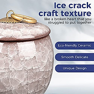 Small Urns for Human Ashes - Token Urns - Ceramic Memorial Keepsake Cremation Urns - Beautiful Mini Sharing Funeral Urns with Black Premium Box (White)