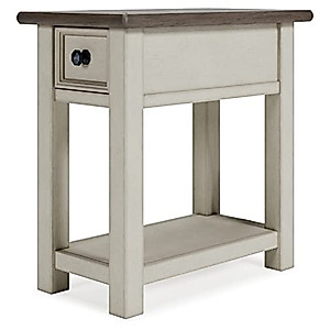 Signature Design by Ashley Bolanburg Chair Side End Table, 14"W x 24"D x 24"H, Whitewash