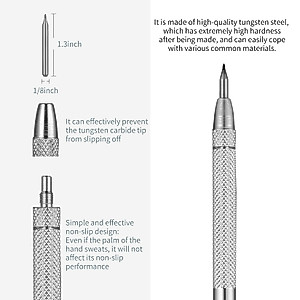 Anteiwa Scribe Tool Tungsten Carbide Scriber Marking Tools with Magnet and Clip Extra 4 Replacement Marking Tip Engraving Pen 2 Pack Aluminium Etching Machinist Pen for Glass/Ceramics/Metal