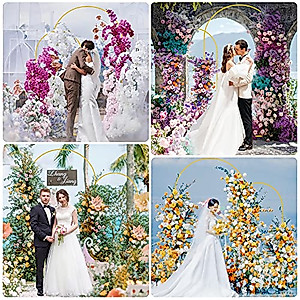 Fomcet Metal Arch Backdrop Stand Set of 2 Gold Wedding Arch Stand 7.2FT & 6FT Arched Backdrop Frame for Birthday Party Baby Shower Graduation Ceremony Decoration