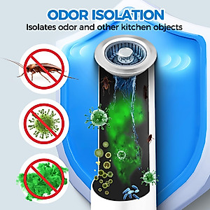 Upgraded 3in1 Kitchen Sink Drain Strainer & Sink Stopper, Bathtub Drain Hair Catcher, Silicone Collapsible 1 Pack Drain Protector