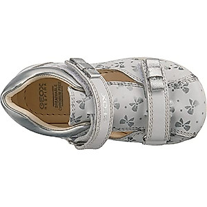 Geox Baby Girls Low-Top Trainers First Steps, White Silver, 3 Infant