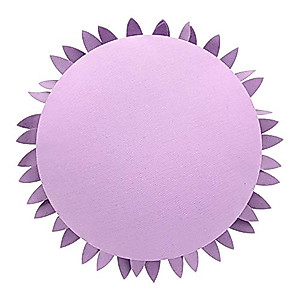 Flower Decorative Pillow - 3D Daisy Flower Pillow, Sunflower Throw Pillow -14.5 x 13 inch Round Decor Pillow - Flower Home Decorations - Couch & Bed Flower-Shaped Pillow (Case + Insert, Solid Lilac)
