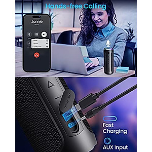 AUKTECH Bluetooth Speakers - Portable Speakers Bluetooth Wireless(100ft), 24W Loud Stereo Sound, Led Lights, 20H Playtime, IPX7 Waterproof Speaker for Outdoor, Home, Party, Beach, Shower