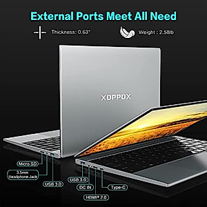 XOPPOX 13.5’’ Laptop Computer, Newest UHD 3000 x 2000 Clear Screen PC Laptops, Windows 10 Home with Intel Celeron N4020 Dual Core 8GB RAM 128GB SSD for Students School Office, Gray